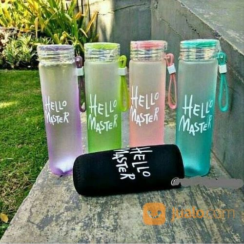 Hello Master Kaca Botol Minum Warna Free Pouch Bottle Tempat Wadah Air ...