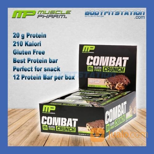 MusclePharm Combat Crunch 12 Bars / High Protein Bar Coklat Crunchy Mp ...
