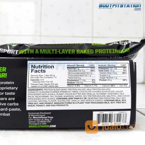 MusclePharm Combat Crunch 12 Bars / High Protein Bar Coklat Crunchy Mp ...