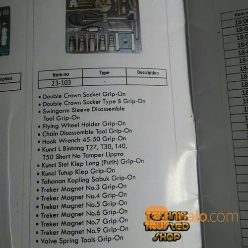 Tool Set Original GRIP ON 59.Pcs MECHANIC TRUSTER Lengksp di Kab ...