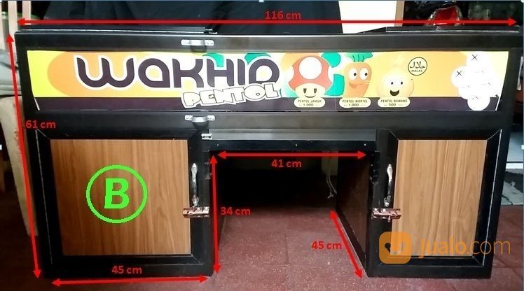 Rombong Gerobak Pentol Bakso Sepeda Motor Bahan Aluminium ACP di Kota ...