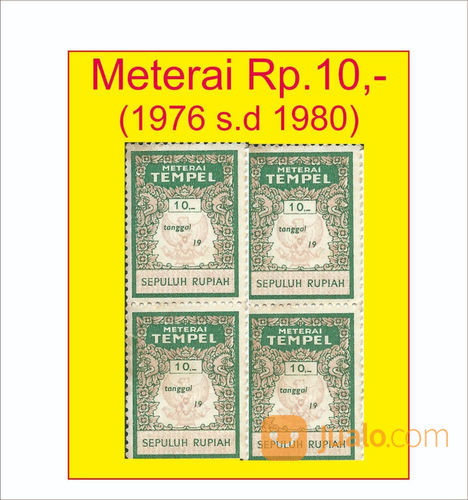 Meterai Tempel Rp,10 (Sepuluh Rp) di Kota Jakarta Pusat, DKI Jakarta ...