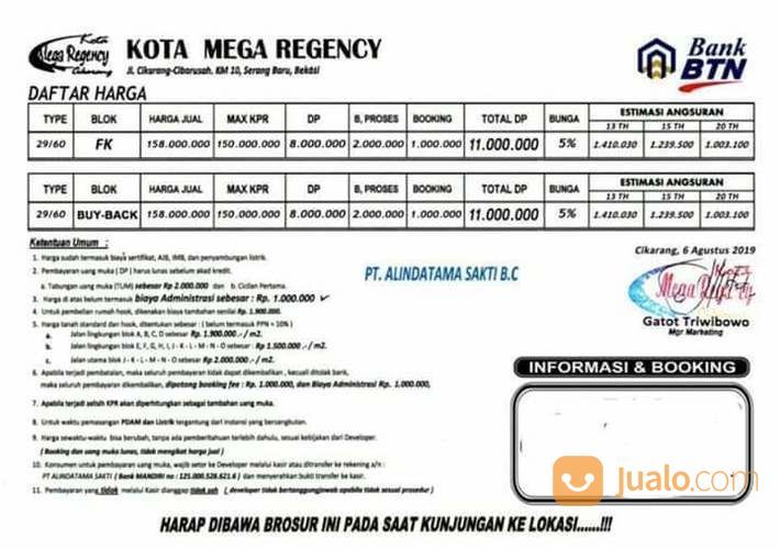 Kota MEGA REGENCY Cikarang Fasilitas Lengkap Tahap Akhir Di Cikarang ...