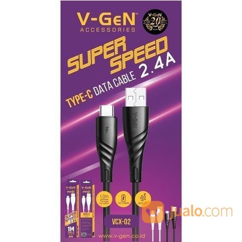 Kabel Data USB Type C V-GeN VCX-02 Fast Charging Charger VGEN 1 Meter ...