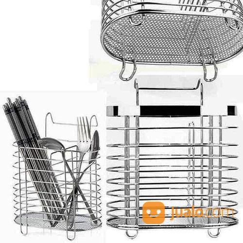 Rak Sendok Stainless Gantung Alat Penyimpan Peralatan Makan Kitchen Set ...