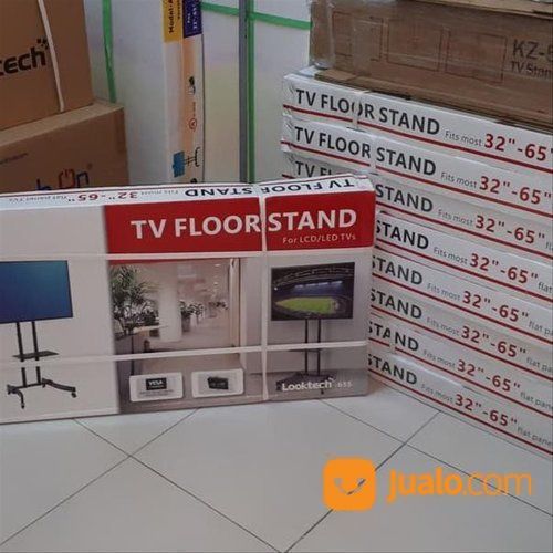 Bracket Tv Stand Berdiri Pakai Roda Merk Looktech 65s Ukuran 32/40/43 ...