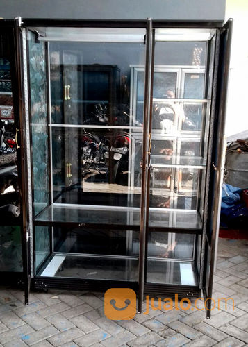 Lemari Pakaian Aluminium Frame Coklat Kaca Es 3 Pintu di Kab. Sidoarjo ...