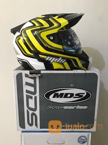 Helm MDS Super Pro Putih Hitam Kuning Seri 1 White Black Yellow di Kab ...