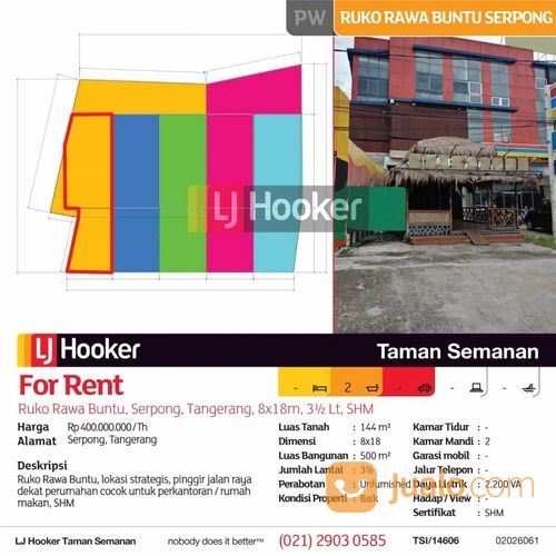 Ruko Rawa Buntu, Serpong, Tangerang, 8x18m, 3 Lt, SHM di Kota Tangerang ...