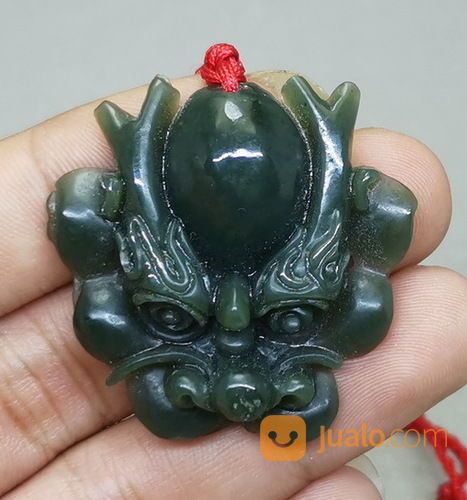 Batu Giok Tali Merah Ukir Kepala Naga Dragon Jade Asli di Kota ...