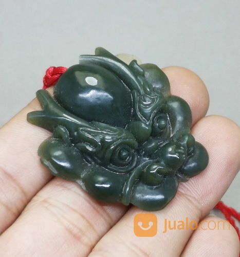 Batu Giok Tali Merah Ukir Kepala Naga Dragon Jade Asli di Kota ...
