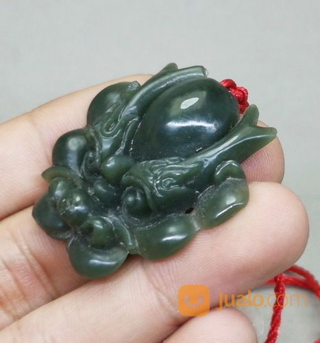 Batu Giok Tali Merah Ukir Kepala Naga Dragon Jade Asli di Kota ...