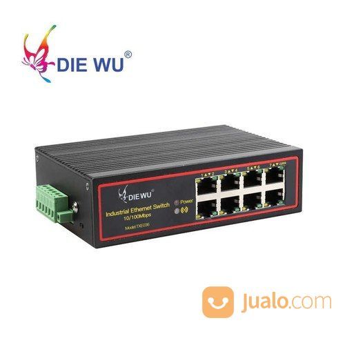 DIEWU 8 Ports Industrial Ethernet Switch 10/100Mbps Network Switch DIN ...