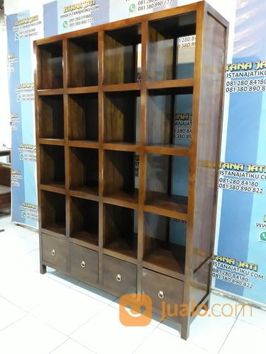 Rak Buku Jati. Klasik Elegan 2o di Kota Tangerang, Banten | Jualo.com