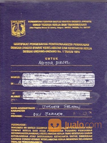 Kepengurusan Sertifikasi Izin Layak Operasi Motor Diesel Genset di Kota ...