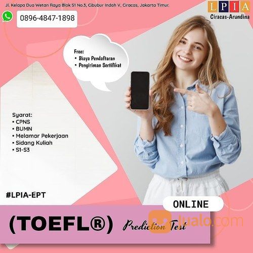 TES TOEFL SERTIFIKAT ASLI di Kota Jakarta Timur, DKI Jakarta | Jualo.com