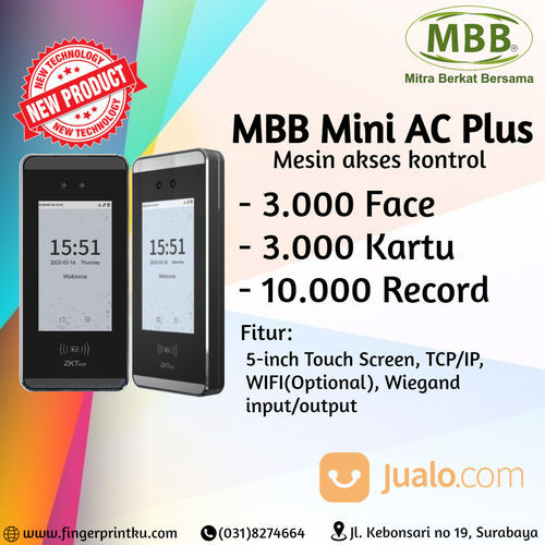 Mesin Absensi Wajah Touch Screen MBB Mini AC PLUS Bergaransi di Kota ...