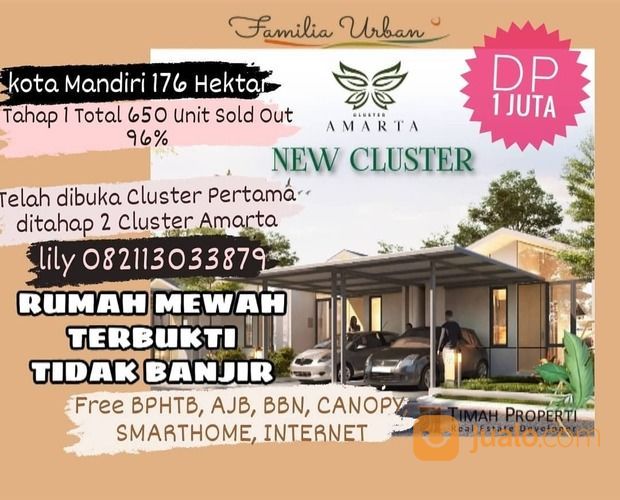 RUMAH MEWAHCLUSTER AMARTA FAMILIA URBAN TIMAH BEKASI KOTA di Kota Bekasi, Jawa Barat | Jualo.com