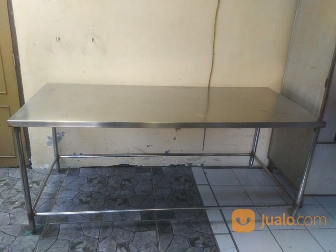 MEJA STAINLESS STEEL UKURAN BESAR, PANJANG 2 METER, ANTI KARAT, MULUS ...