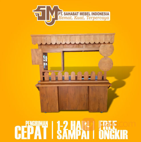 Stand Makanan & Minuman Kekinian Booth Portable 1 Kayu Jati di Kab ...