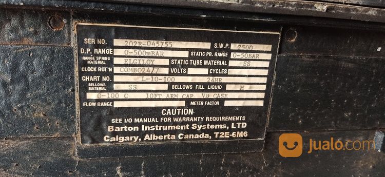 BARTON Model 202E 3 Pen Chart Pressure Recorder di Kota Cilegon, Banten ...