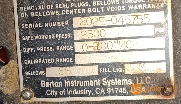 BARTON Model 202E 3 Pen Chart Pressure Recorder di Kota Cilegon, Banten ...