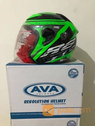 Helm NHK Seri R6 Series Hijau Hitam Racer X Green Black R-6 di Kab ...