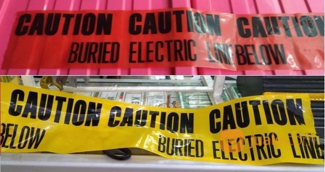 Under Ground Warning Tape Caution Buried Electric Line Belowtanda Peringatan Di Kota Jakarta