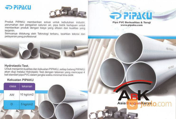 Pipa Paralon PVC Merk PIPAKU AW 1/2 Inchi di Kota Mojokerto, Jawa Timur ...