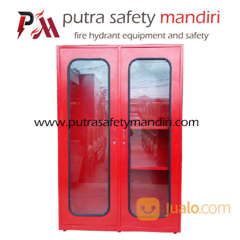 FIRE CABINET 120X180X40 CM PINTU KACA LIST KARET LEMARI SAFETY K3 BOX ...