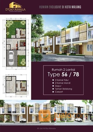 Rumah 2 Lantai Kawasan Tol Sawojajar Kota Malang D'Gio Ashilla di Kota Malang, Jawa Timur ...