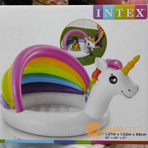 Kolam Renang Unicorn Baby Pool Intex 57113 Murah Asli Atap Bola Air di ...