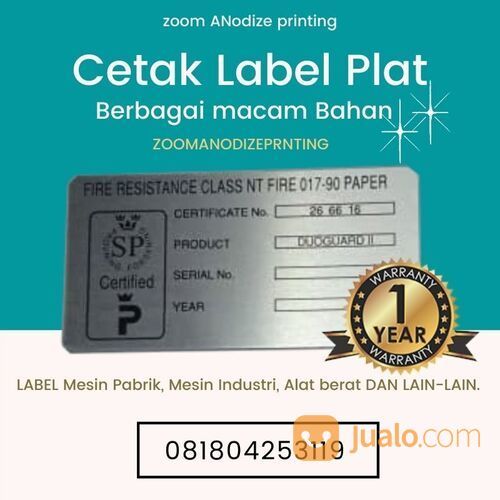 Name Plate Atau Label Plate Alumunium di Kota Tangerang Selatan, Banten ...
