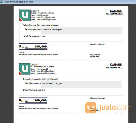 Aplikasi Kwitansi Digital di Kota Semarang, Jawa Tengah | Jualo.com