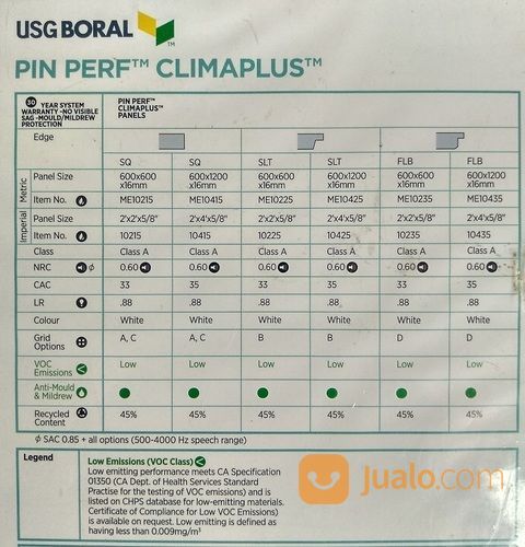 USG Pin Perf, Plafon Akustik di Kota Bekasi, Jawa Barat | Jualo.com