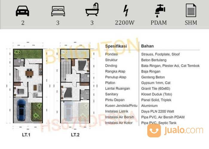 NEW 2Lantai Rumah Durian Pondok Candra Sidoarjo ROW Jalan 2 Mobil di ...