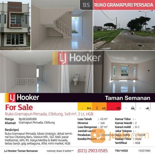 Ruko Gramapuri Persada, Cibitung, 5x9 M, 2 Lt, HGB di Kota Bekasi, Jawa ...