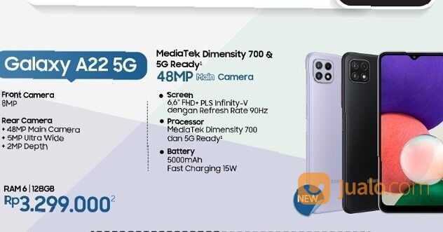 Hp Samsung Galaxy A22 5g Bisa Dicicil Dengan Angsuran Ringan Di Kota