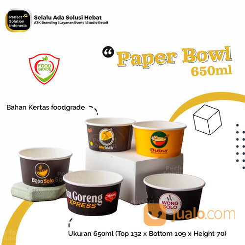 Paper Bowl Custom Design Ukuran 650ml + LID di Kota Jakarta Timur, DKI ...