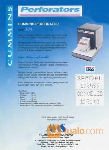 Mesin Perforator di Kota Bekasi, Jawa Barat | Jualo.com