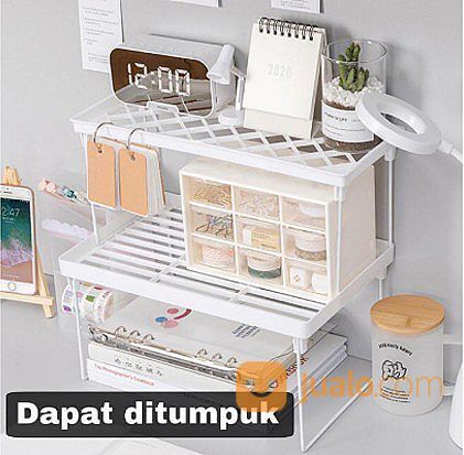 Rak Meja Stationery Lipat Desktop Storage Rack Kantor Tempat ...