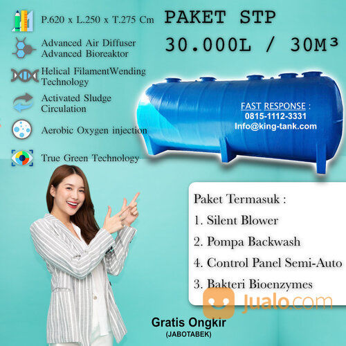 Tangki IPAL STP 30000 Liter / 30m3 Tangki Septic Tank STP di Kota ...