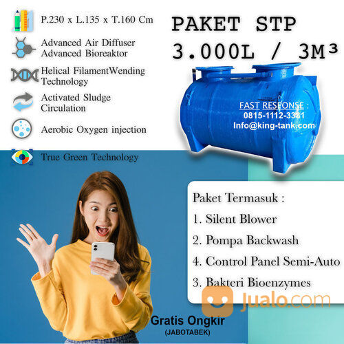 PAKET Tangki BIOTECH IPAL SEPTICTANK 3000 Liter / 3m3 di Kota Jakarta ...
