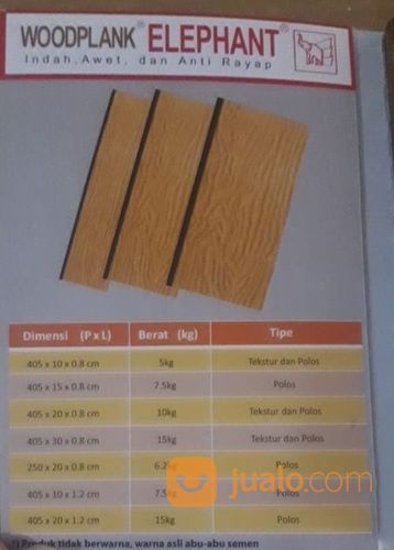 WOODPLANK ELEPHANT POLOS + JASA PASANG (HARGA BEDA) di Kota Surabaya ...