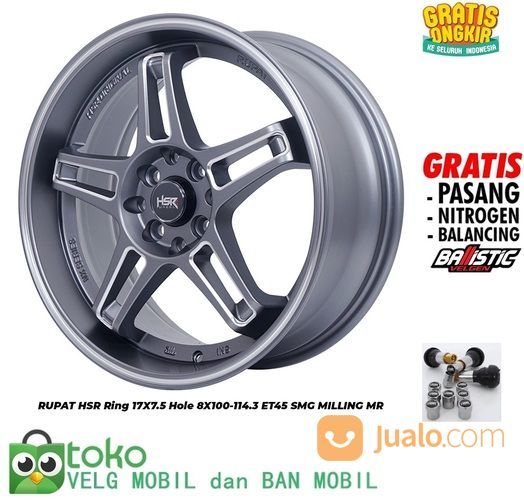 Velg Ori HSR Ring 17 HSR Rupat Pcd 4x100-114,3 ET45 Grey Polish - Toko ...