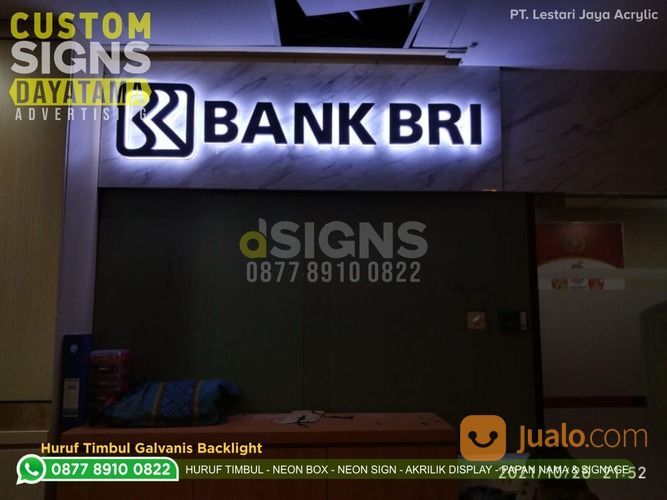 Logo Huruf Timbul Galvanis Backlight | Papan Nama Huruf Timbul LED di ...