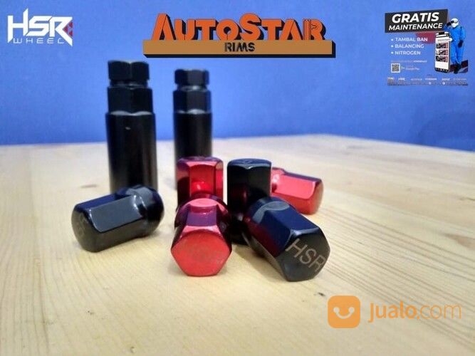 BAUD RACING ORIGINAL HSR WHEEL TERBARU PENDEK WARNA MERAH DAN HITAM di ...