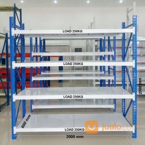Rak Gudang Light Duty Kapasitas Beban 250 Kg/ Level T200 Cm-4 Level di ...