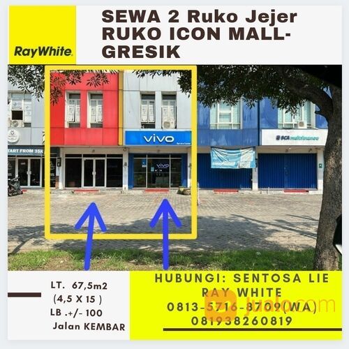 2 Unit Sejajar Ruko Icon Mall Gresik - Parkiran LUAS - Nol Jalan KEMBAR ...