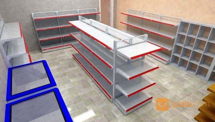 Rak Minimarket DOUBLE T180 Cm Kapasitas 40 Kg /Susun Kualitas IMPORT -4 ...